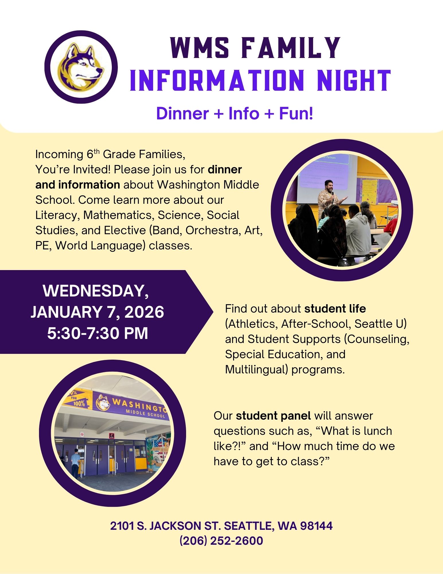 WMS Prospective Student Information Night – Washington Middle School PTSA